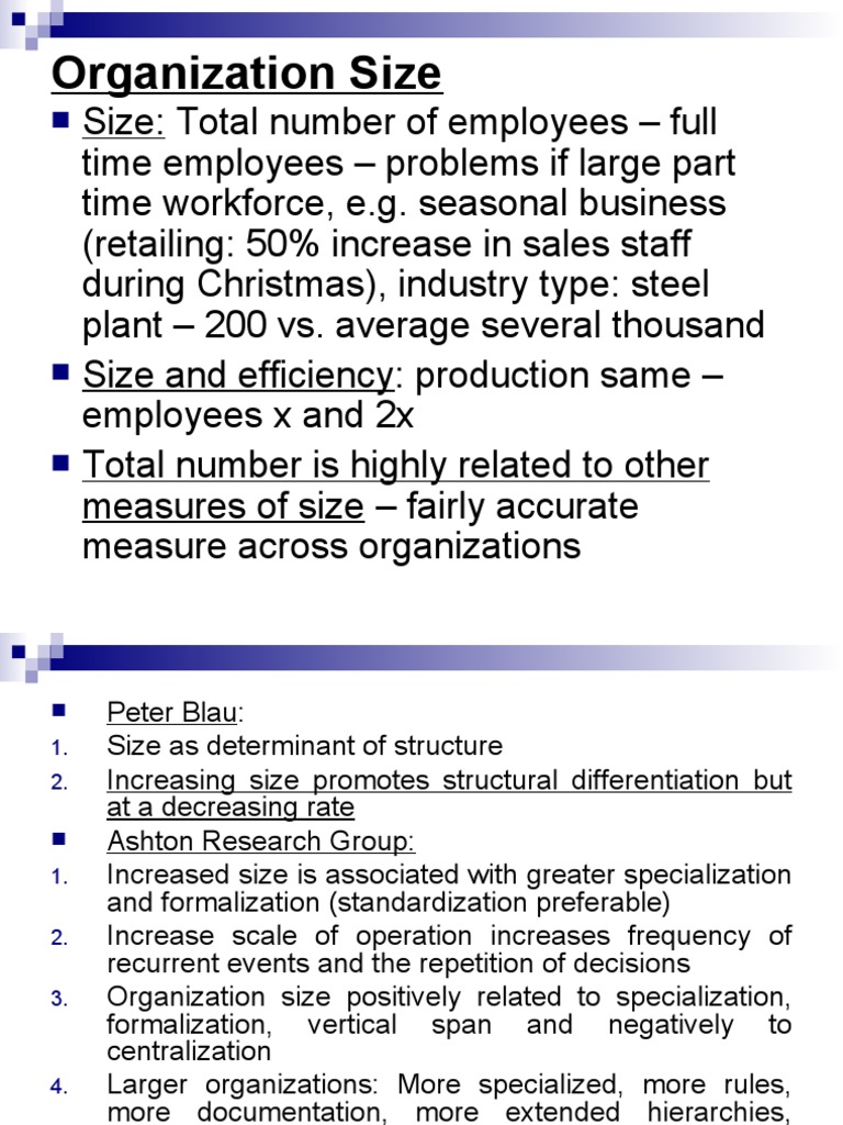 Organization Size | PDF | Complexity | Decentralization