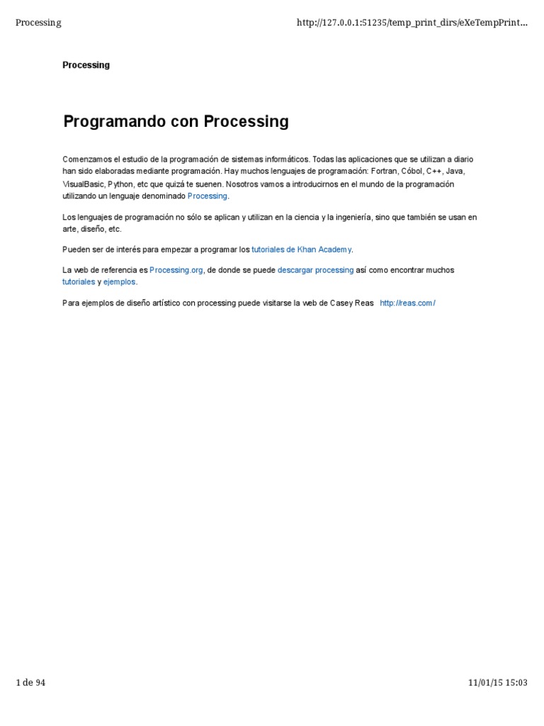 Processing | PDF | Programación | Programa de computadora