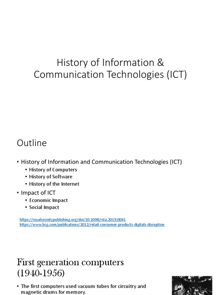 History of Information & Communication Technologies (ICT) | PDF | Cloud ...