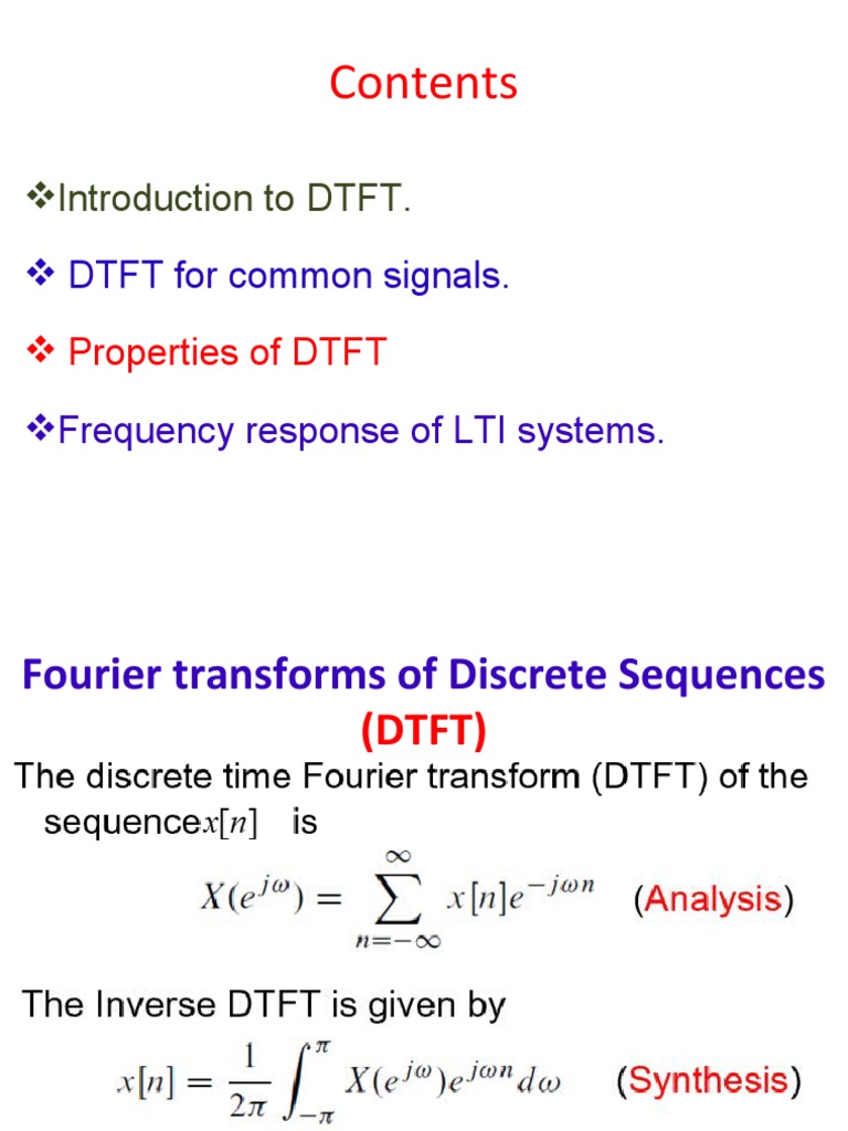 Introduction To DTFT.: DTFT For Common Signals | PDF | Teaching Methods & Materials