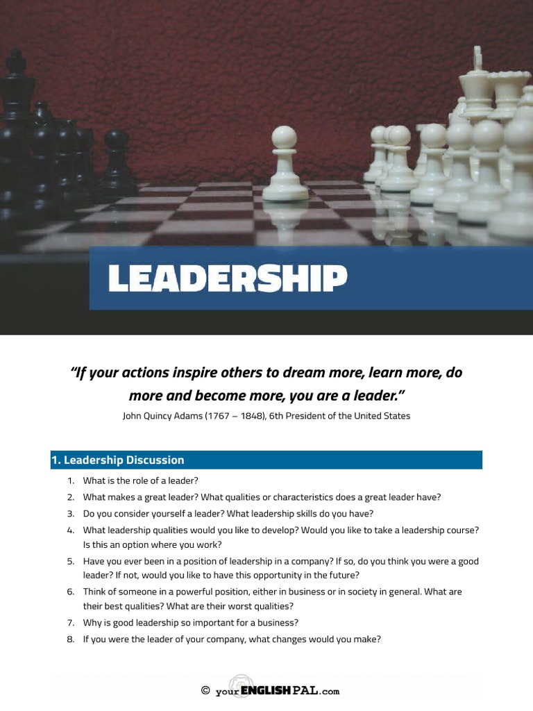 Business English Leadership Lesson Plan | PDF | Leadership | Verb