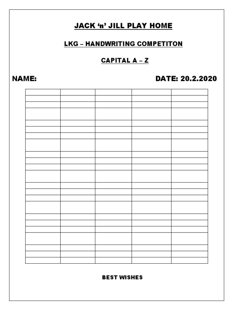 Blank Practice Sheet - LKG | PDF