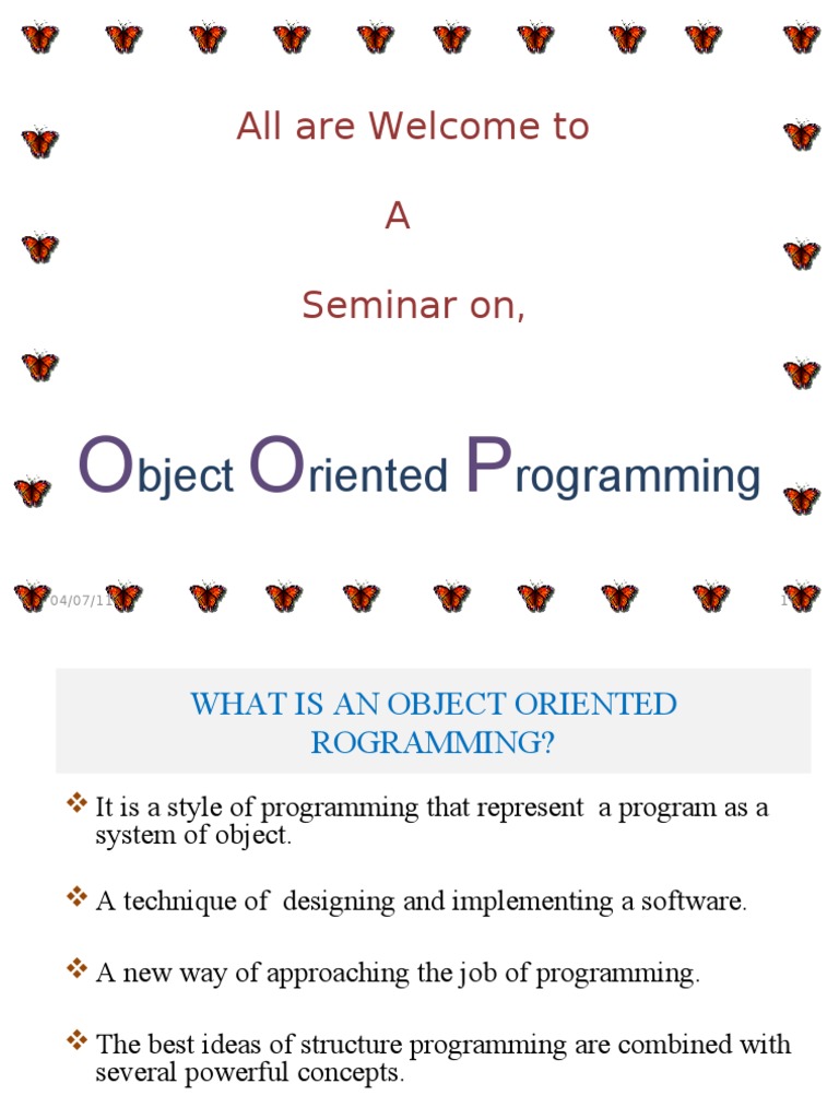OOPS Seminar | PDF | Constructor (Object Oriented Programming ...