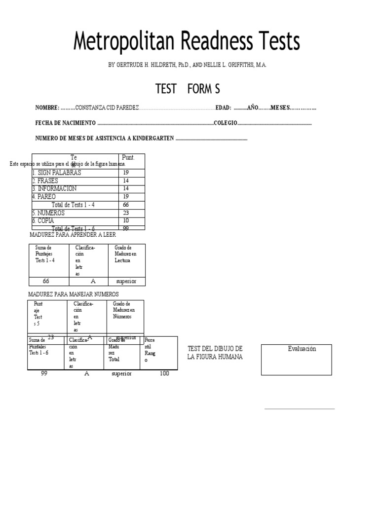Test Metropolitan Manual y Protocolo1 Final | PDF