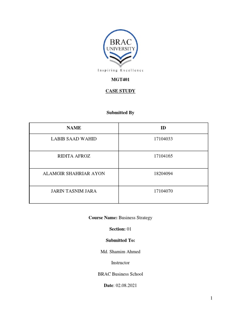 MGT401 Case Study: Labib Saad Wahid 17104033 | PDF | Equity (Finance ...