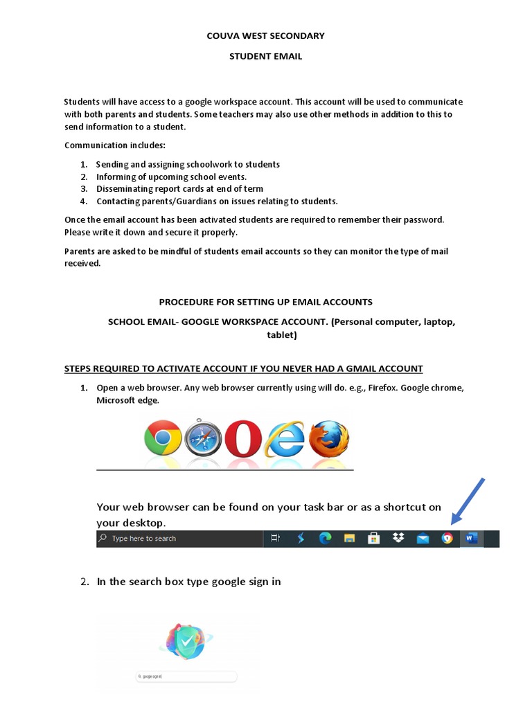 Activate Your Student Gmail Account | PDF | Gmail | World Wide Web