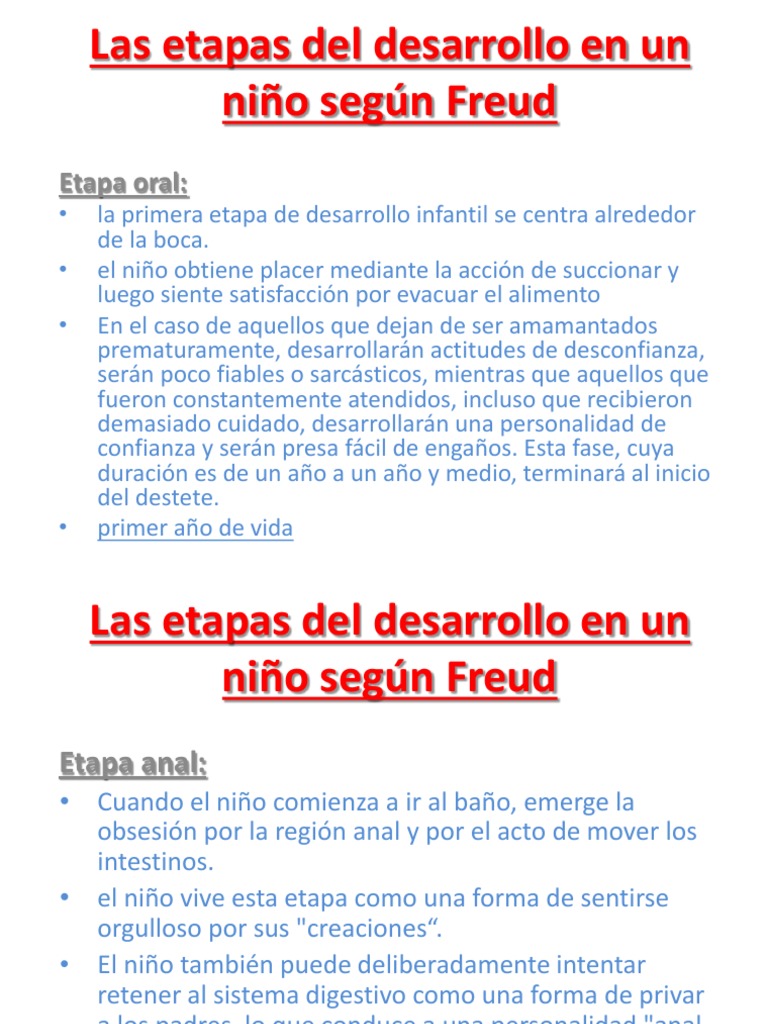 Etapas Del Desarrollo Evolutivo Sigmund Freud | PDF | Psicoanálisis | Ciencias del comportamiento