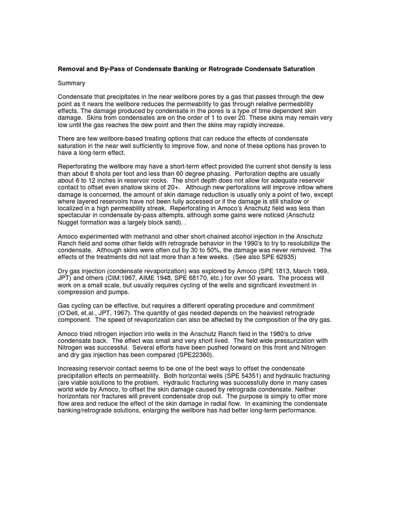 Condensate Banking Retrograde Remediation | PDF | Petroleum Reservoir ...
