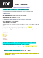 Infografía sobre el Presente Simple | PDF