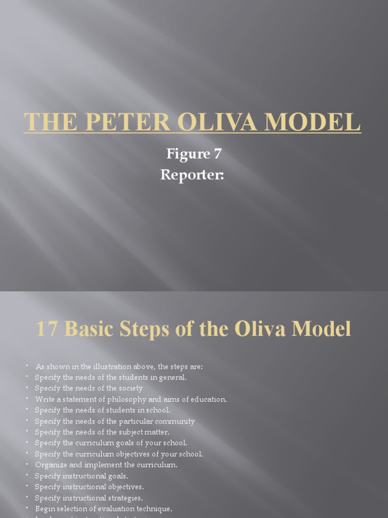 The Peter Olivia Model | PDF | Curriculum | Evaluation