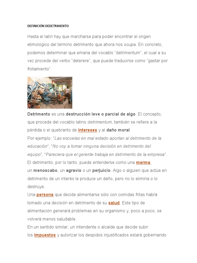 Detrimento Que Es y Su Concepto | PDF