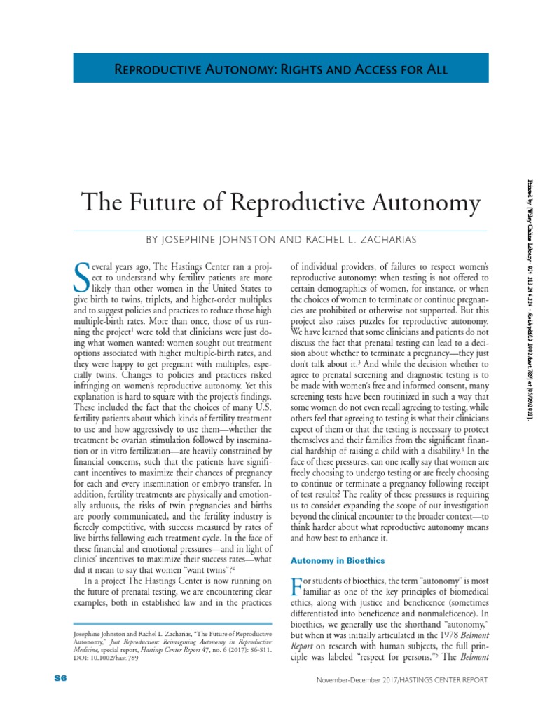 The Future of Reproductive Autonomy | PDF | Reproductive Rights | Autonomy