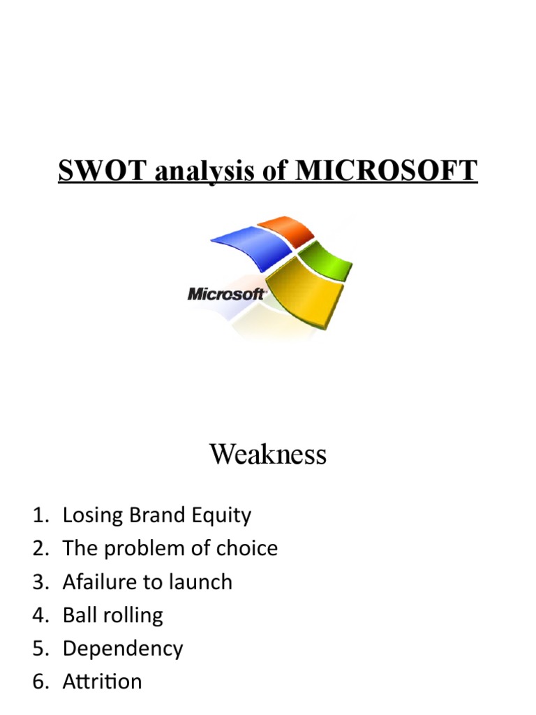 SWOT Analysis of MICROSOFT | PDF | Tablet Computer | Microsoft