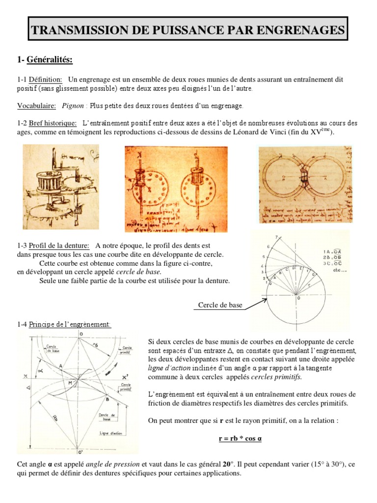Transmission de Puissance par Engrenages | PDF | Machine | Ingénierie mécanique