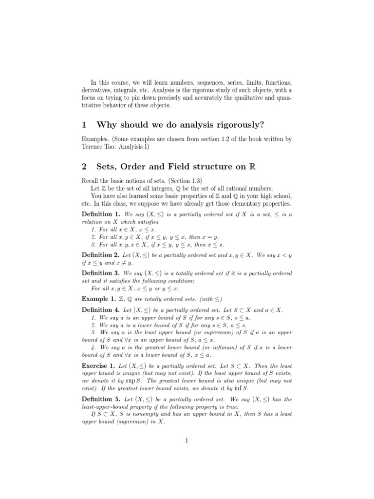 Matematical Analysis 1 | PDF | Arithmetic | Mathematics