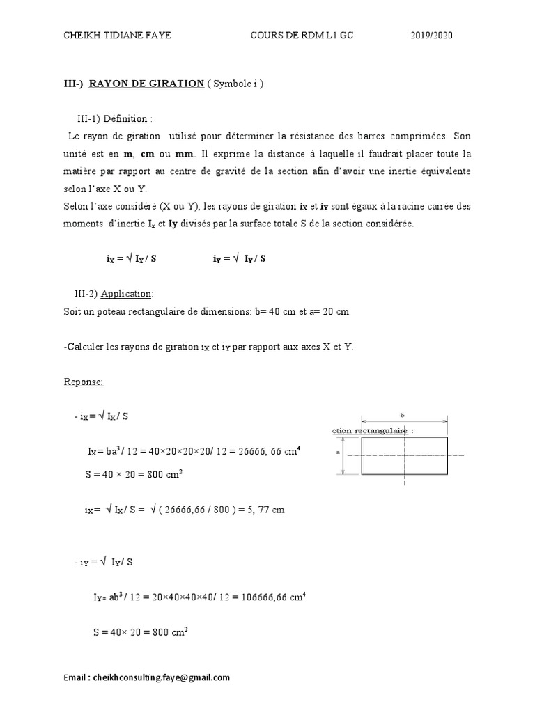 Rayon de Giration | PDF
