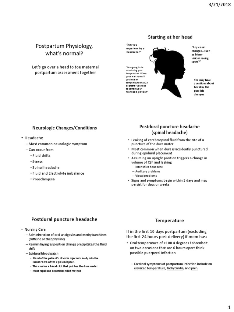 Postpartum Physiology, What's Normal: Starting at Her Head | PDF ...
