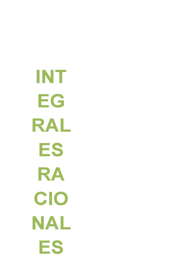 Integrales Racionales | PDF | Álgebra | Funciones y mapeos