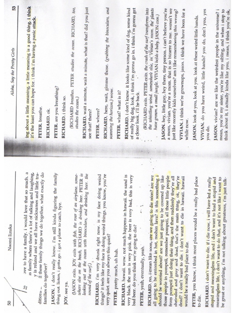 Monologue From "Aloha, Say The Pretty Girls" | PDF