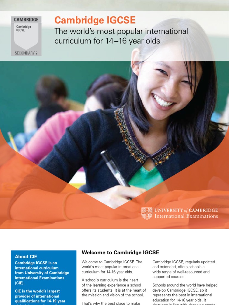Cambridge IGCSE Brochure | PDF | Curriculum | Behavior Modification