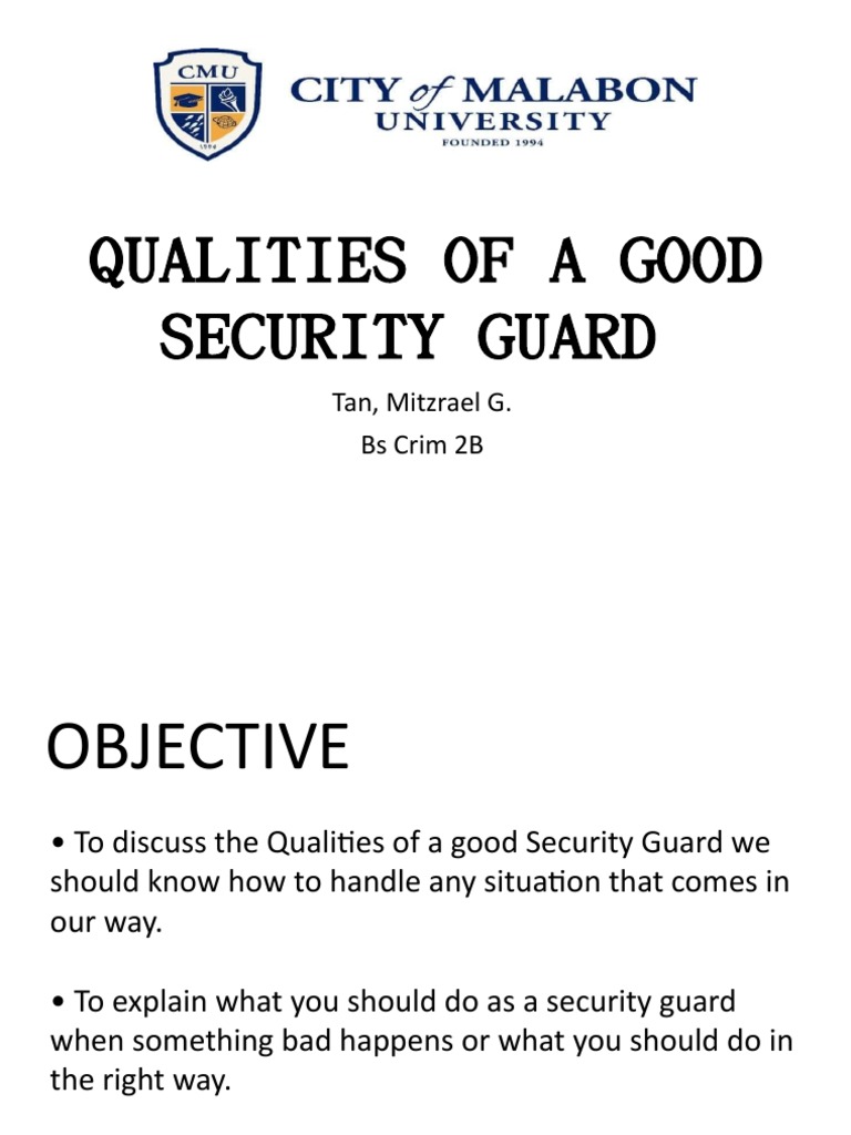 Qualities of A Good Security Guard | PDF