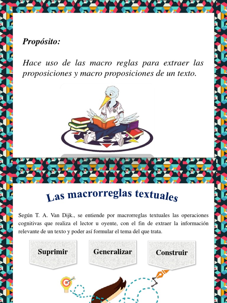 Macrorreglas Textuales de Van Dijk | PDF | Libros para adolescentes