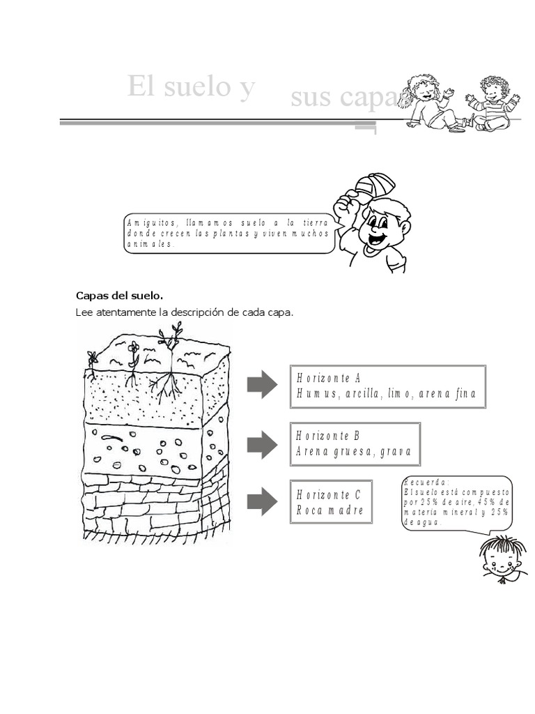 Capas Del Suelo Fichas | PDF | Suelo | Erosión