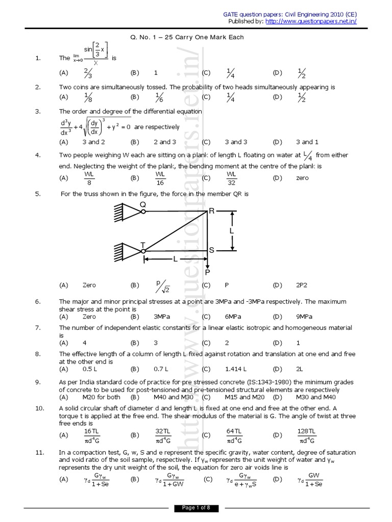 Gate Eeeee | Download Free PDF | Soil Mechanics | Civil Engineering