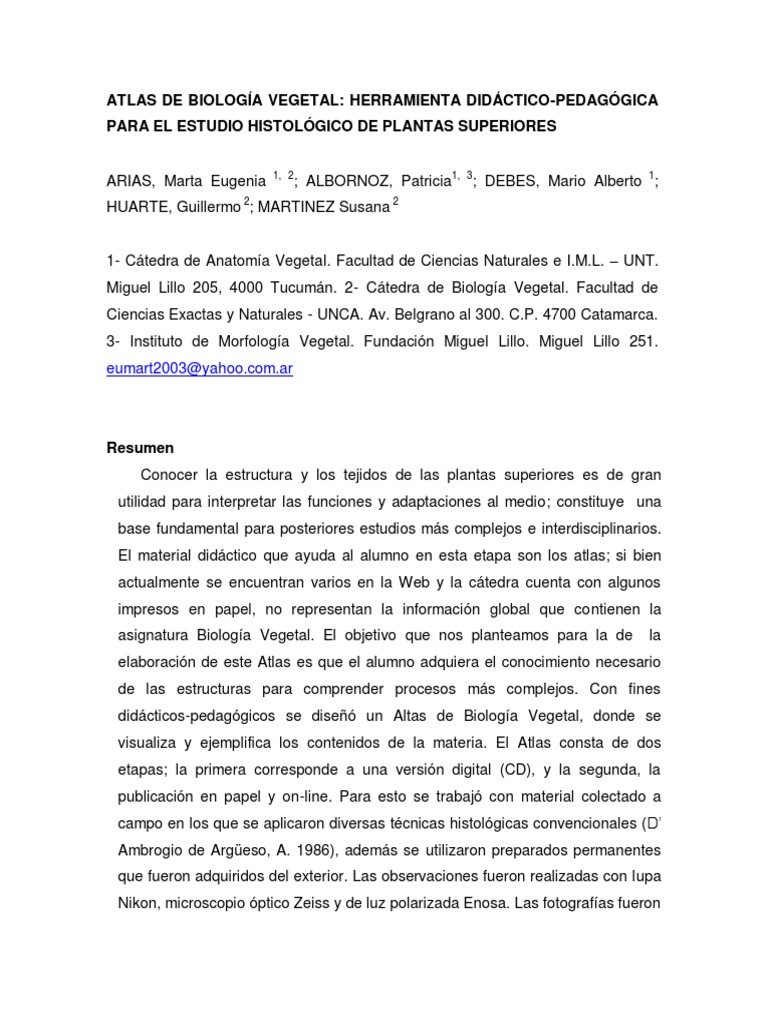 Atlas de Biología Vegetal | PDF | Raíz | Plantas