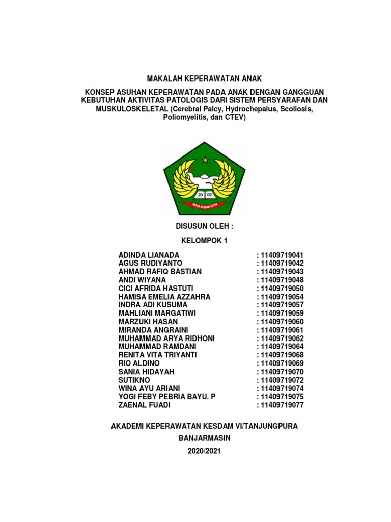 KONSEP ASKEP (Cerebral Palcy, Hydrochepus, Poliomyelitis Dan CTEV) | PDF