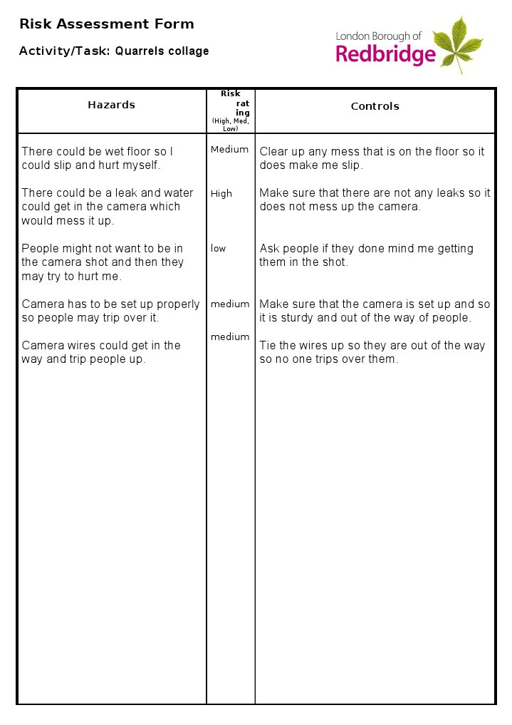 Risk Assessment Form 1 | PDF