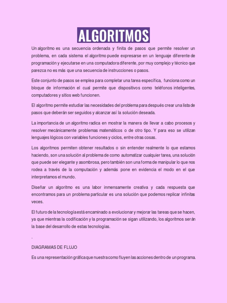 ALGORITMOS | PDF | Algoritmos | Programación