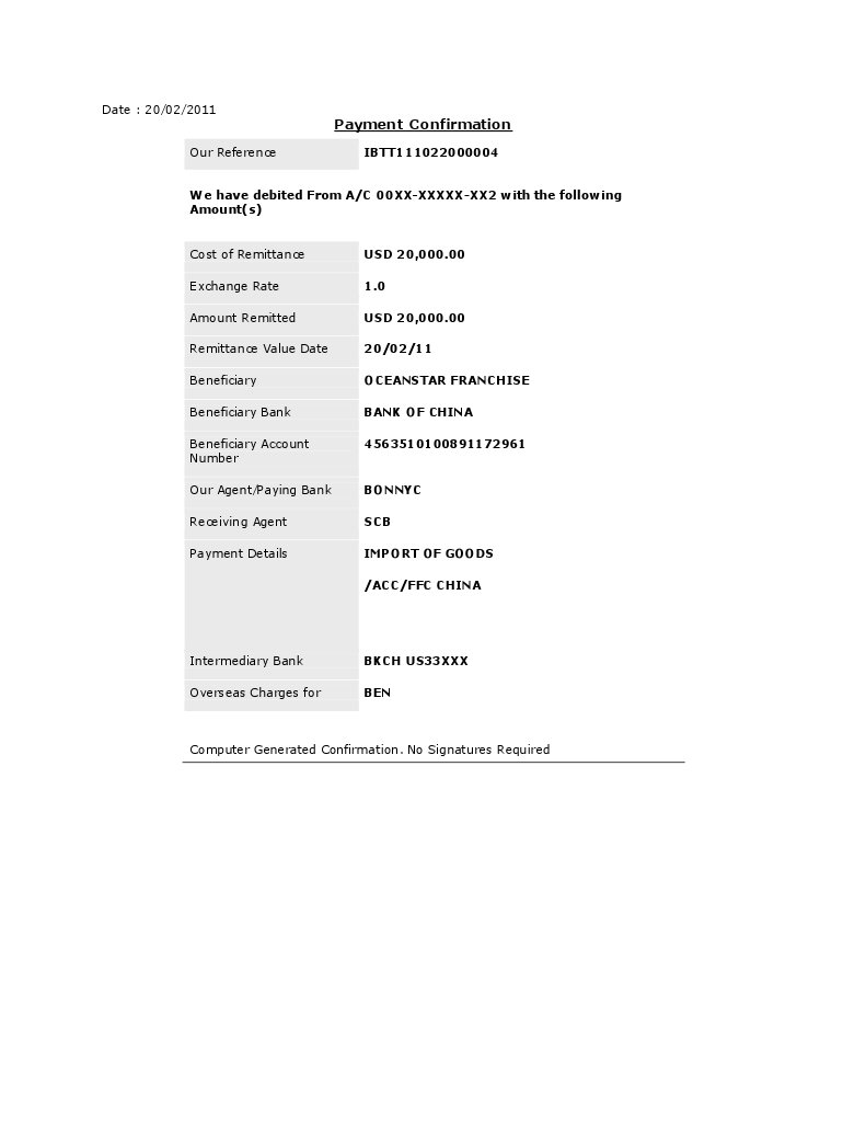 Payment Confirmation Notice | PDF