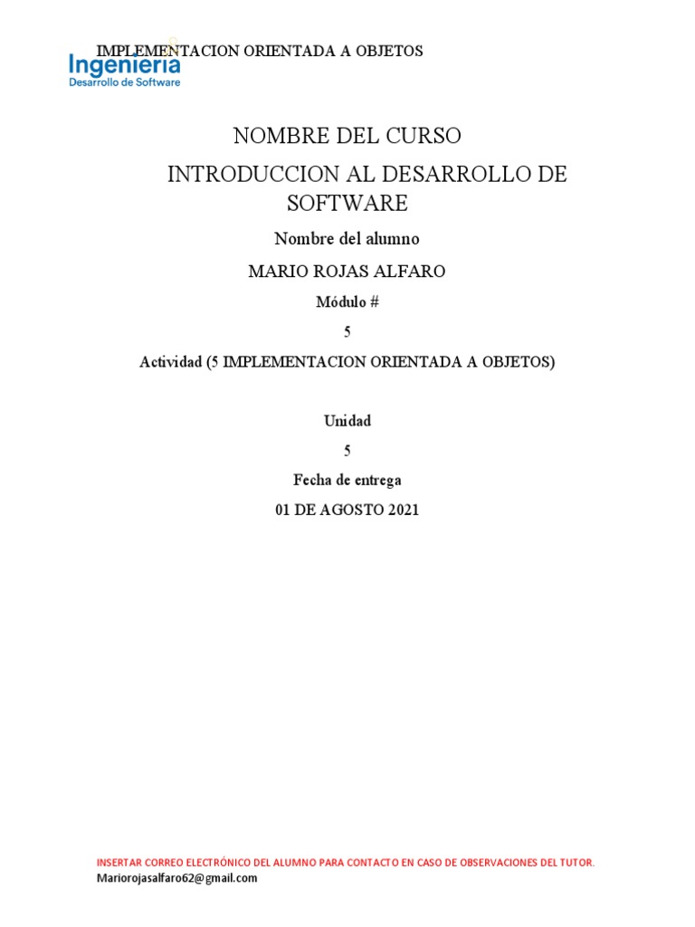 OBJETOS CLASES | PDF | Objeto (informática) | Java (lenguaje de programación)