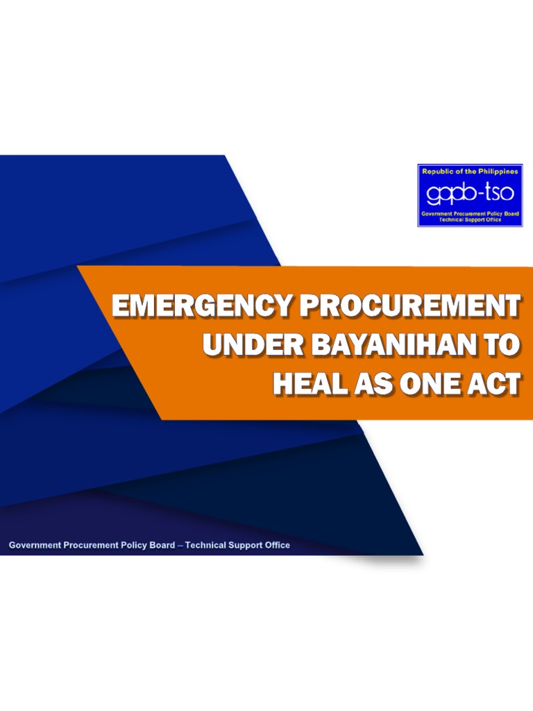 Procurement Bayanihan Act | PDF | Medical Device | Procurement