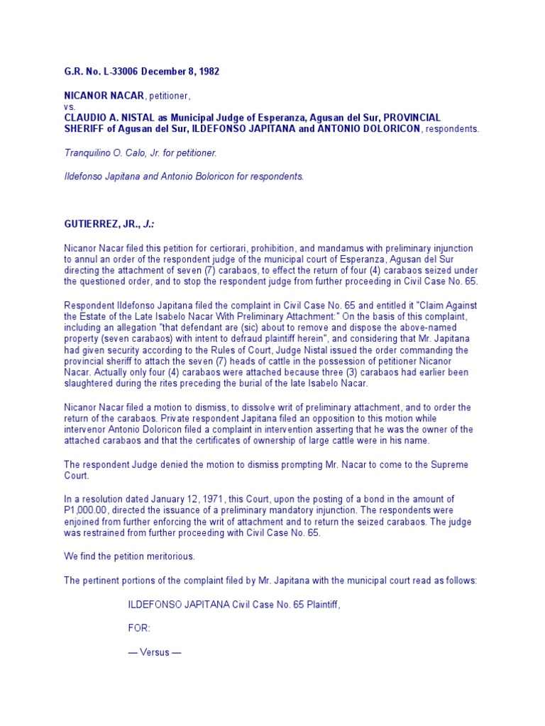 Tranquilino O. Calo, Jr. For Petitioner. Ildefonso Japitana and Antonio ...