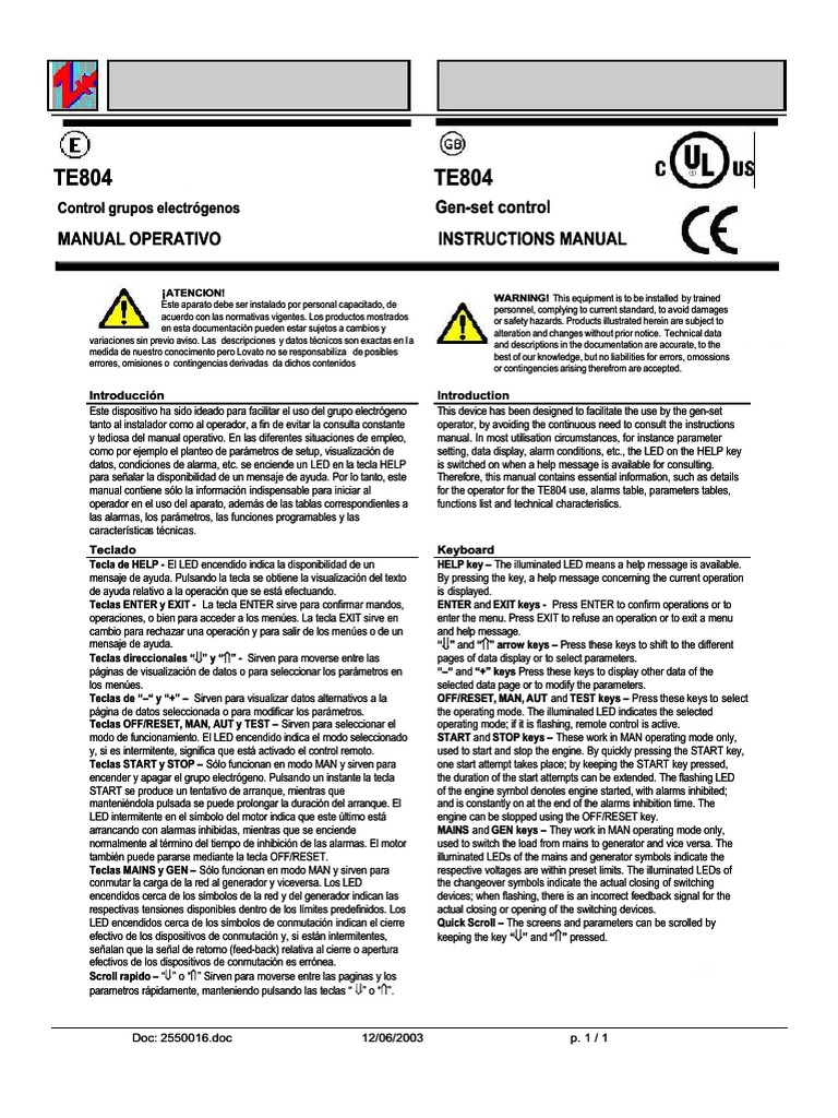 Manual Central Te 804 Compress | PDF | Ingenieria Eléctrica | Bienes manufacturados