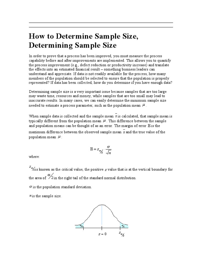 How to Determine the Right Sample Size for Data Analysis | PDF | Sample ...