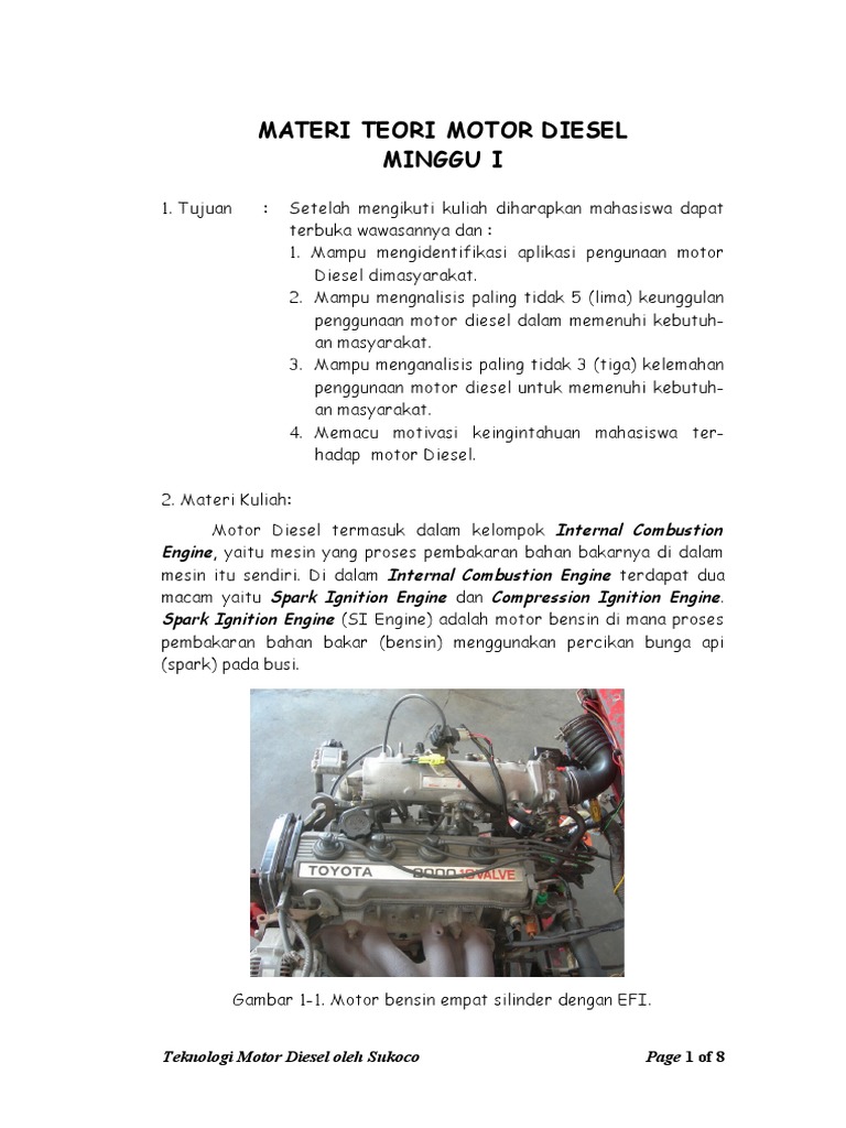 Materi TMD MG1 Aplikasi Motor Diesel | PDF