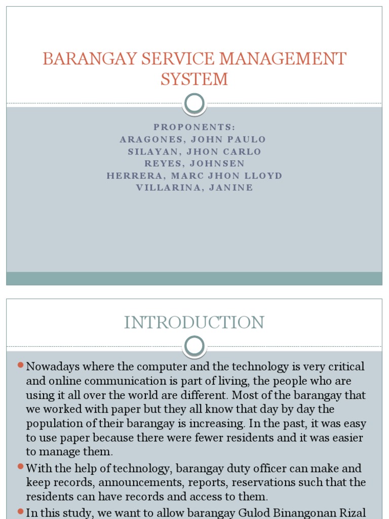 Barangay Service Management System | PDF | Information Technology ...