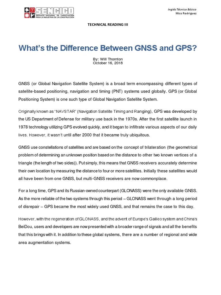 Technical Reading 1 Unit Iv | PDF | Global Positioning System | Geodesy