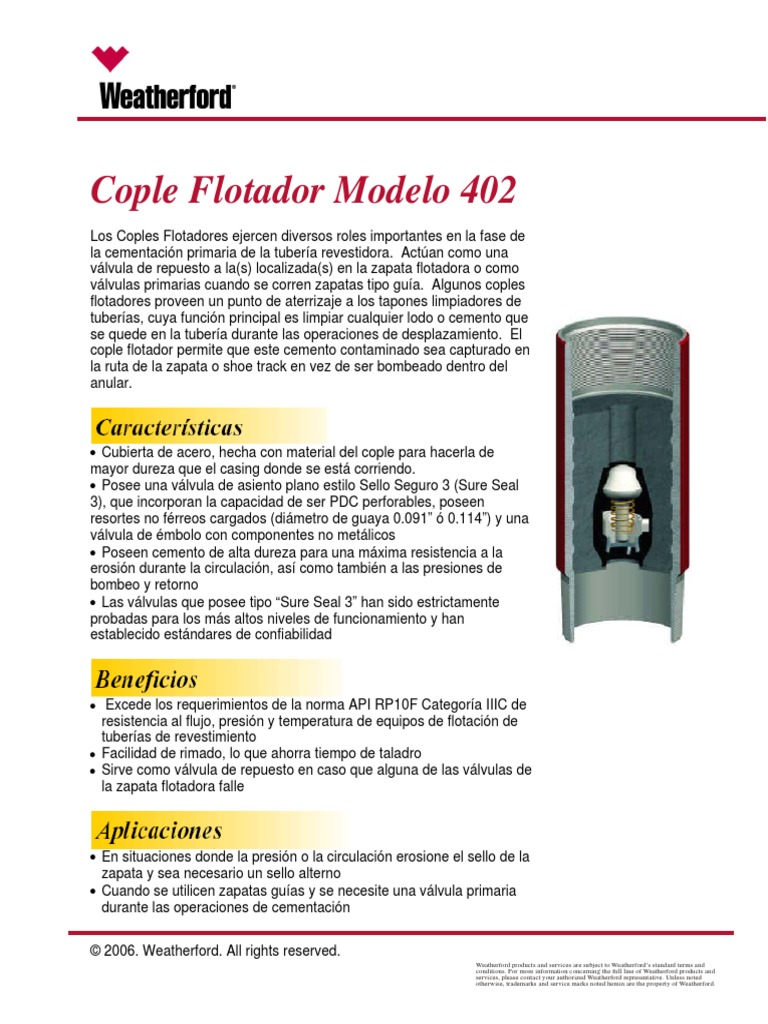 Float Collar Single Valve 402 | PDF | Materiales de construcción ...