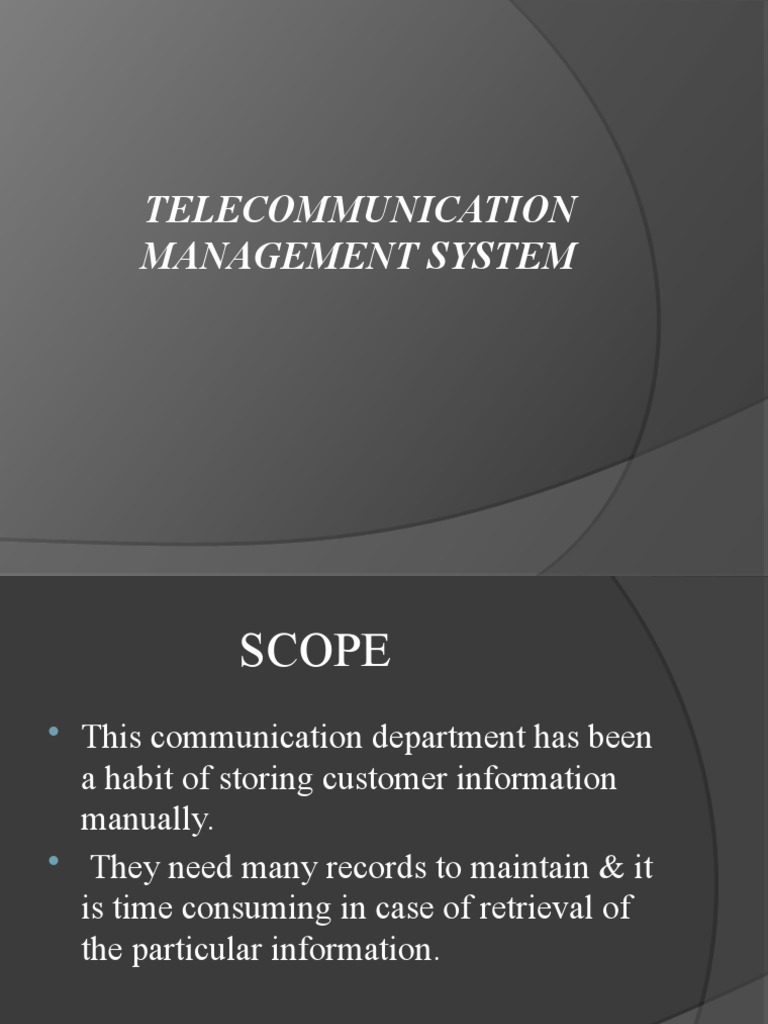 Telecommunication Management System | PDF | Software | Information Age