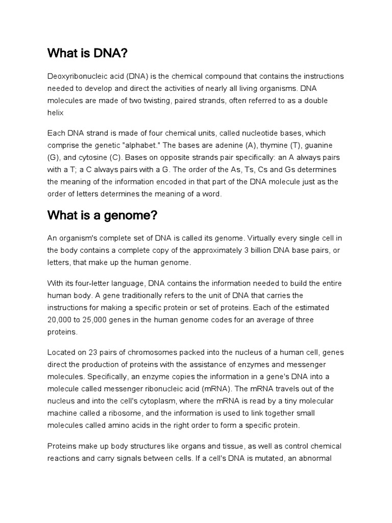 What Is DNA | Download Free PDF | Dna | Dna Sequencing