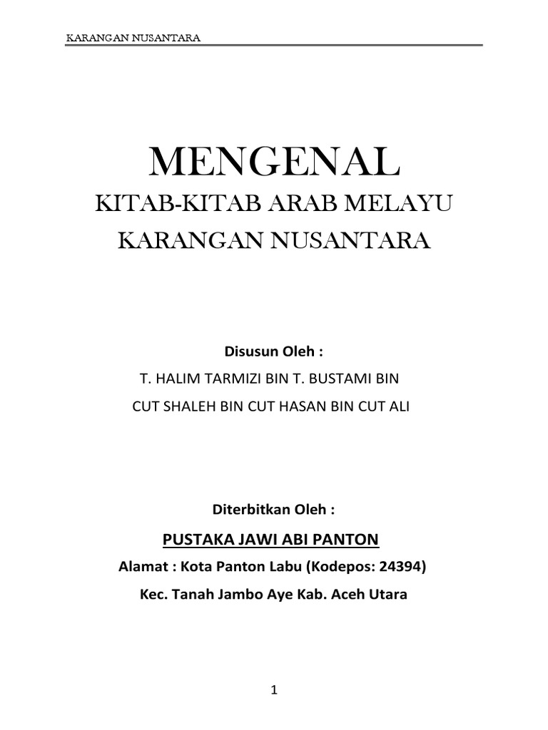 Katalog Kitab Arab Melayu Nusantara | PDF
