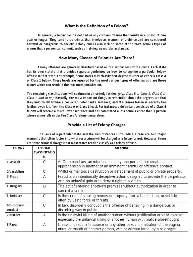 What Is The Definition of A Felony? | PDF | Felony | Crimes