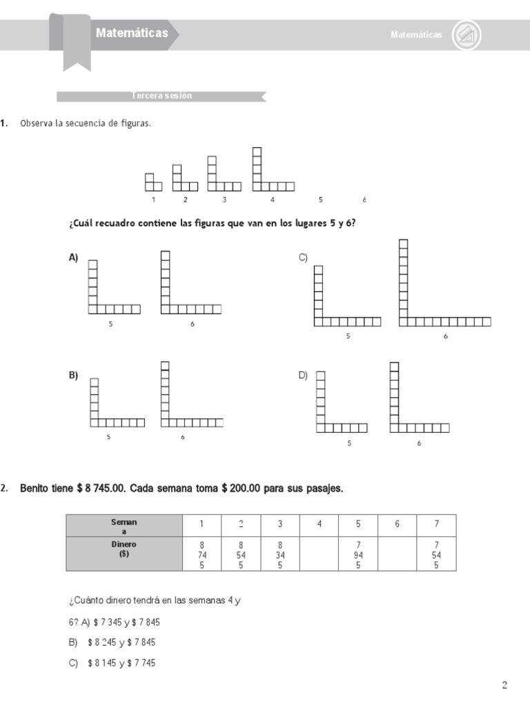 Prueba - 4to - Grado - de - Primaria (Matemáticas | PDF
