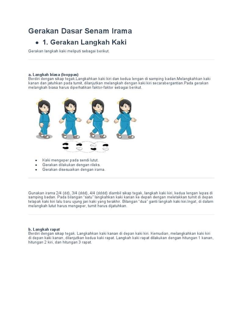 Gerakan Dasar Senam Irama | PDF