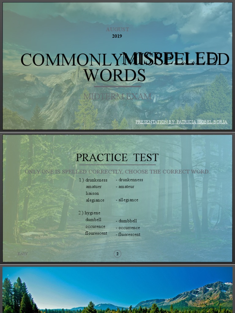 Commonly Misspelled Words | PDF | English Language | Cognition