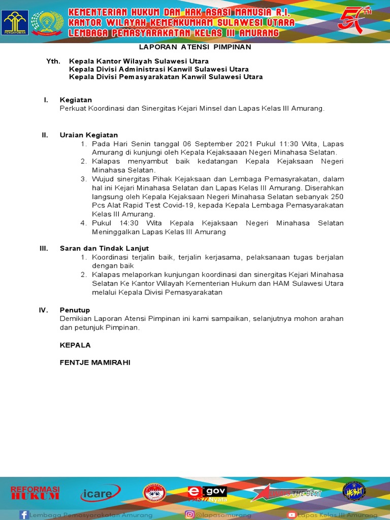 Laporan Atensi Pimpinan | PDF